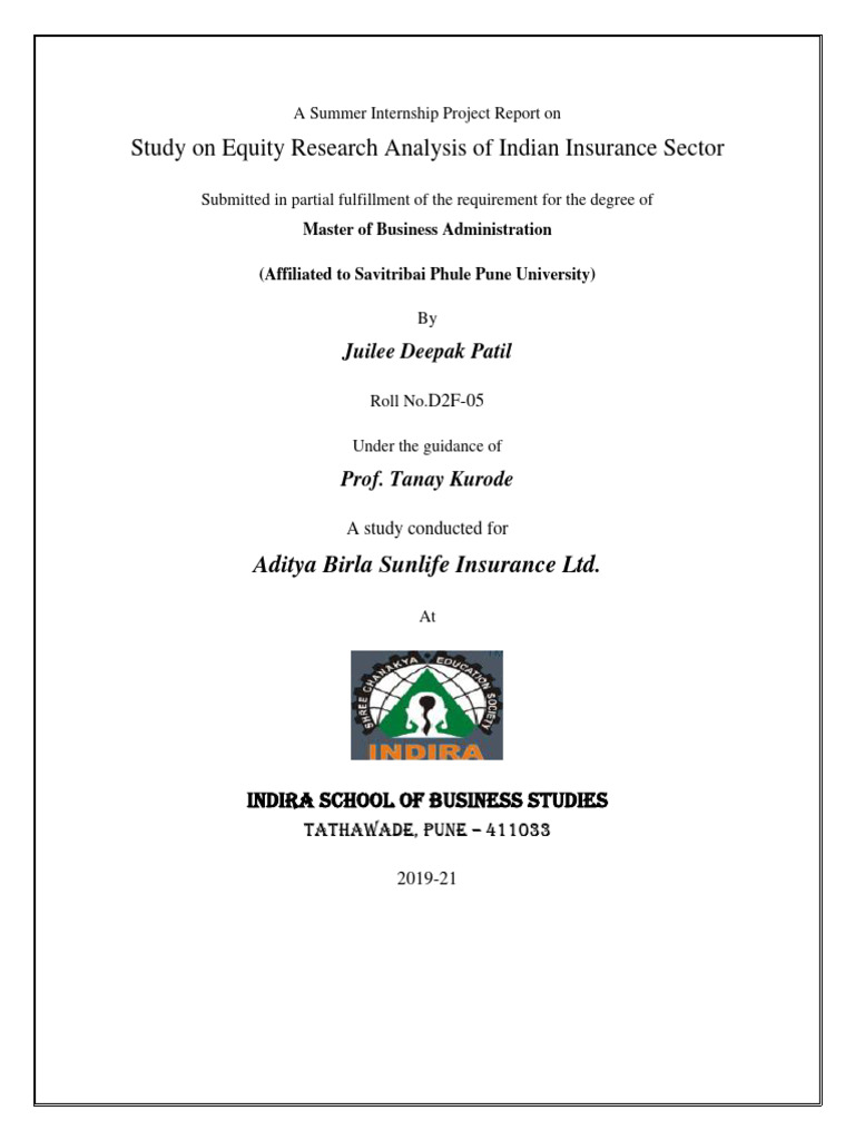 Juilee Deepak Patil | PDF | Stocks | Insurance