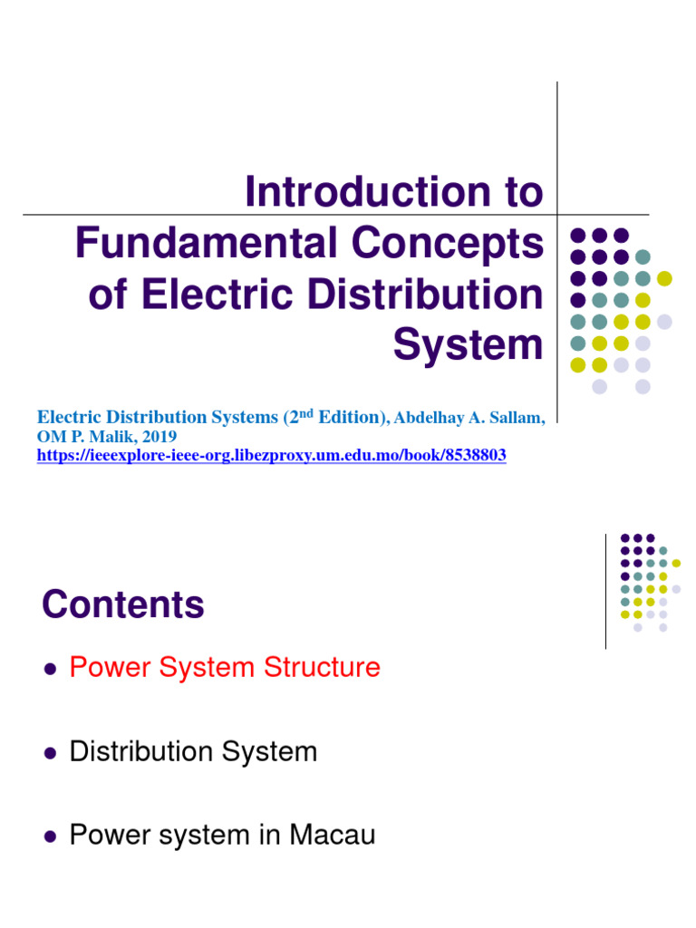 L1 - Introduction To Distribution System | PDF | Electric Power ...
