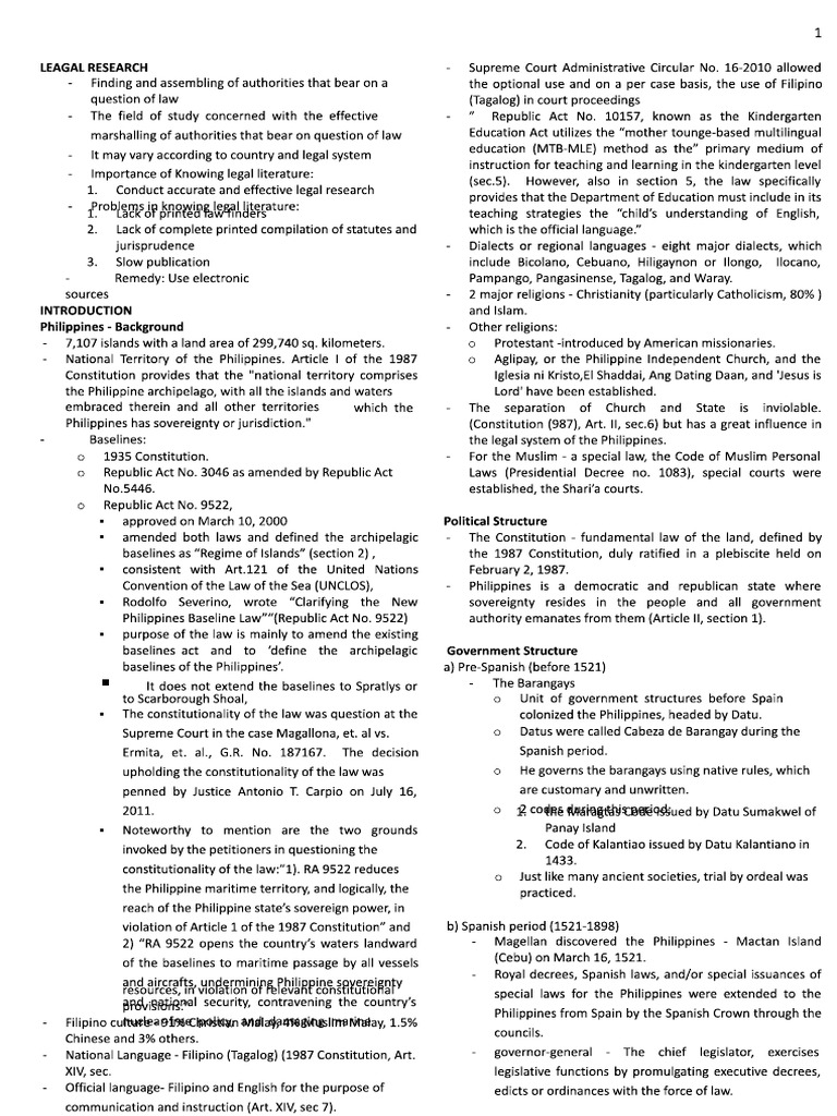 Legal Research Notes Milagros Ong | PDF