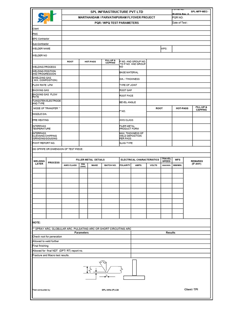 SPL-MFP-MEC-IR-002A Rev. 0-PQR WELDER QUALIFICATION DATA SHEET | PDF | Construction | Welding