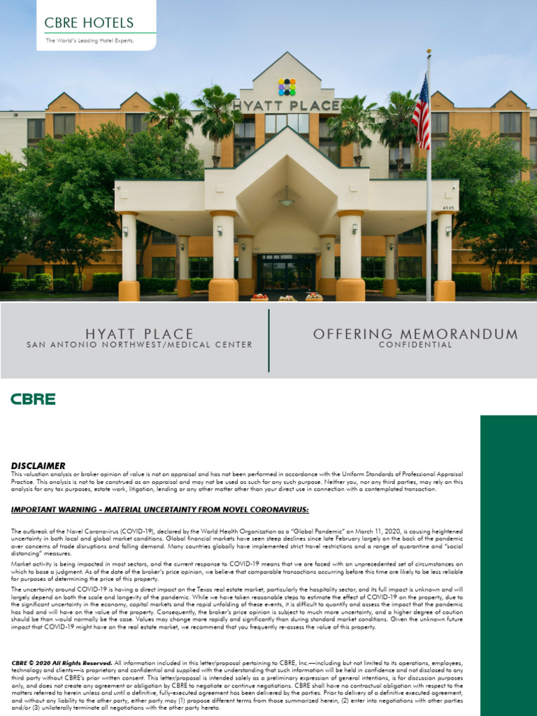 Cbre Hotels: Hyatt Place Offering Memorandum | PDF | Real Estate ...