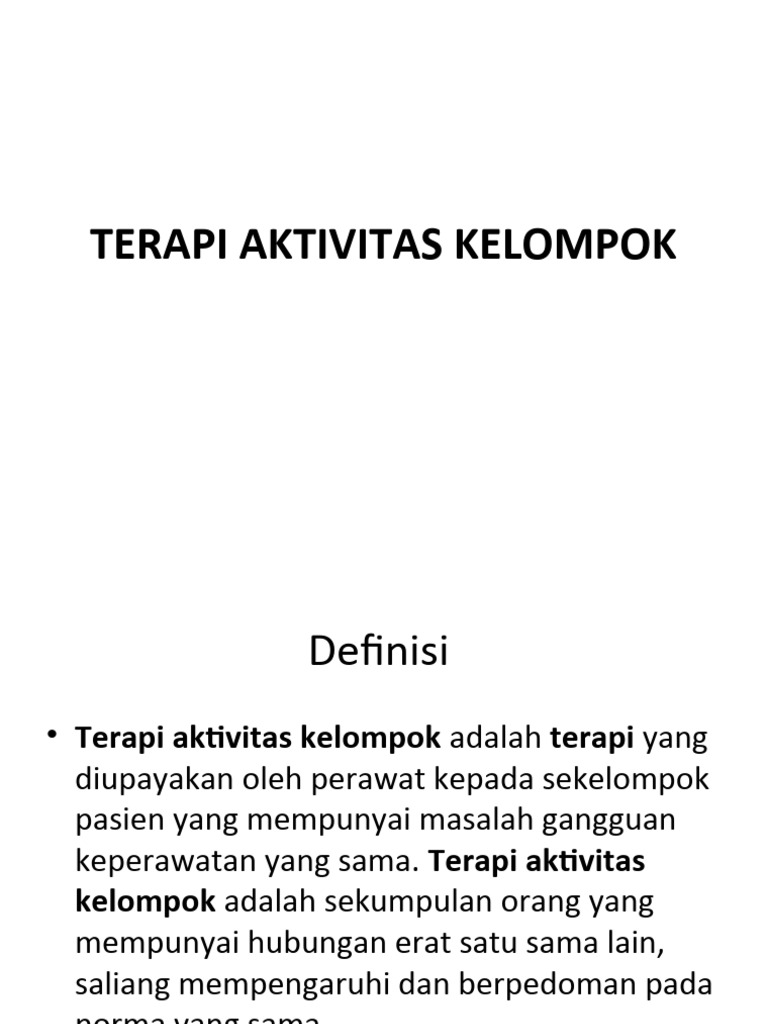 Terapi Aktivitas Kelompok | PDF
