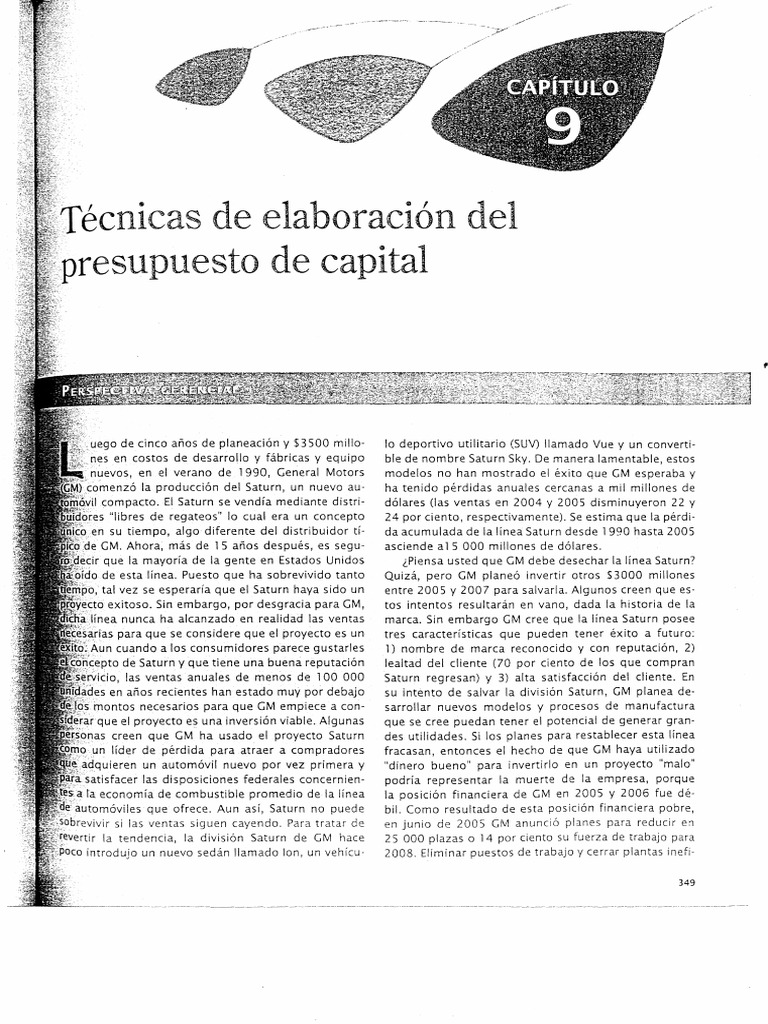 Técnicas de Elaboración Del Presupuesto de Capital BESLEY | PDF