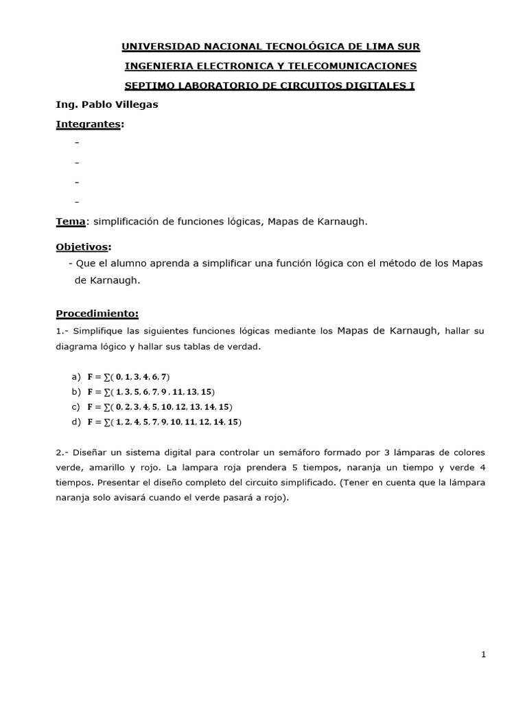 Simplificación de Funciones Lógicas con Karnaugh | PDF | Tecnología