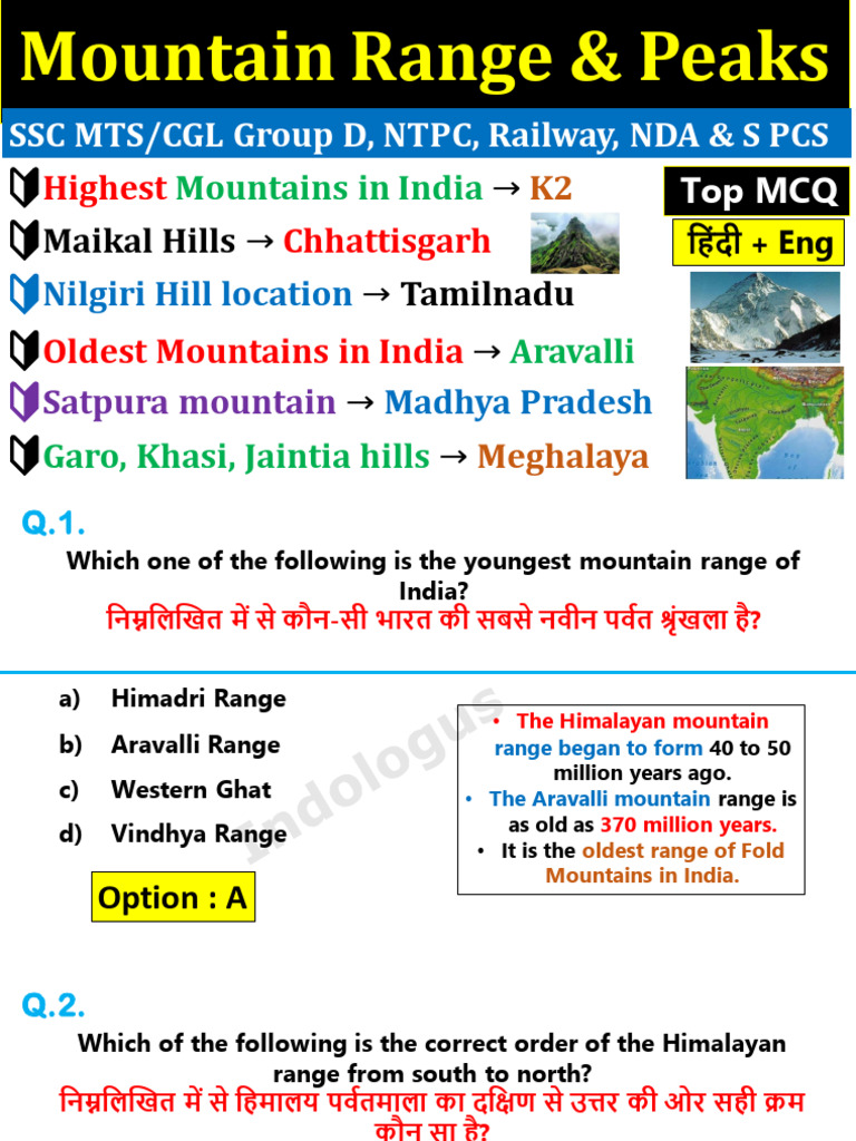 Mountain Ranges | PDF | Himalayas | South Asia