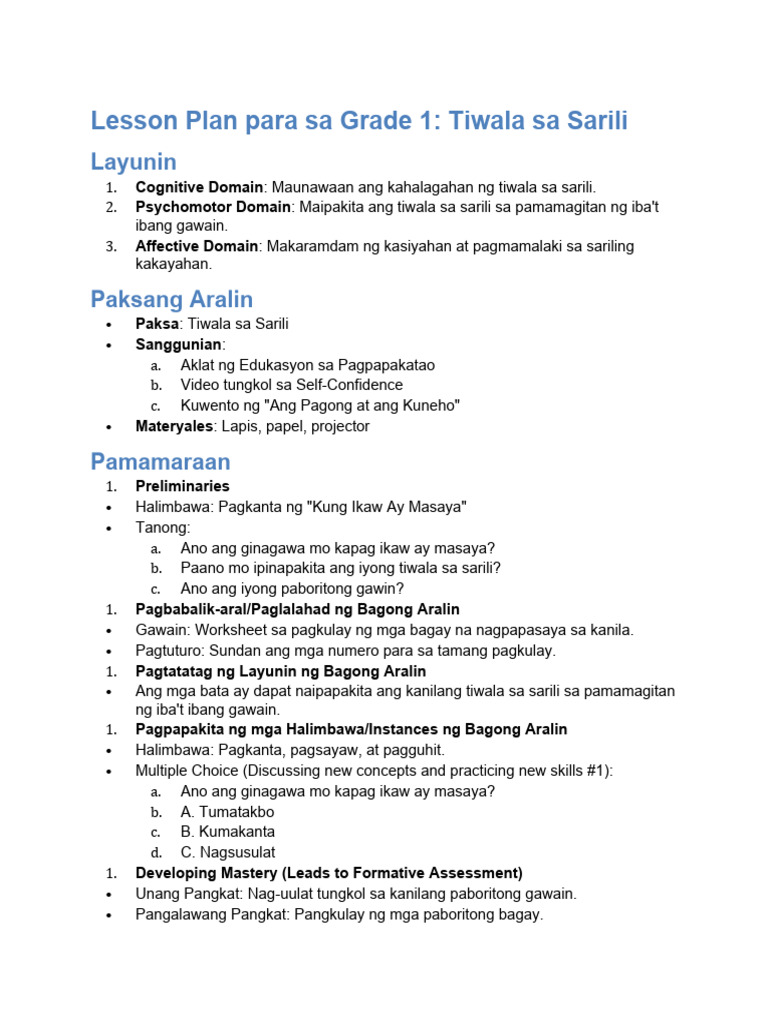 Maunawaan Ang Kahalagahan NG Tiwala Sa Sarili. | PDF