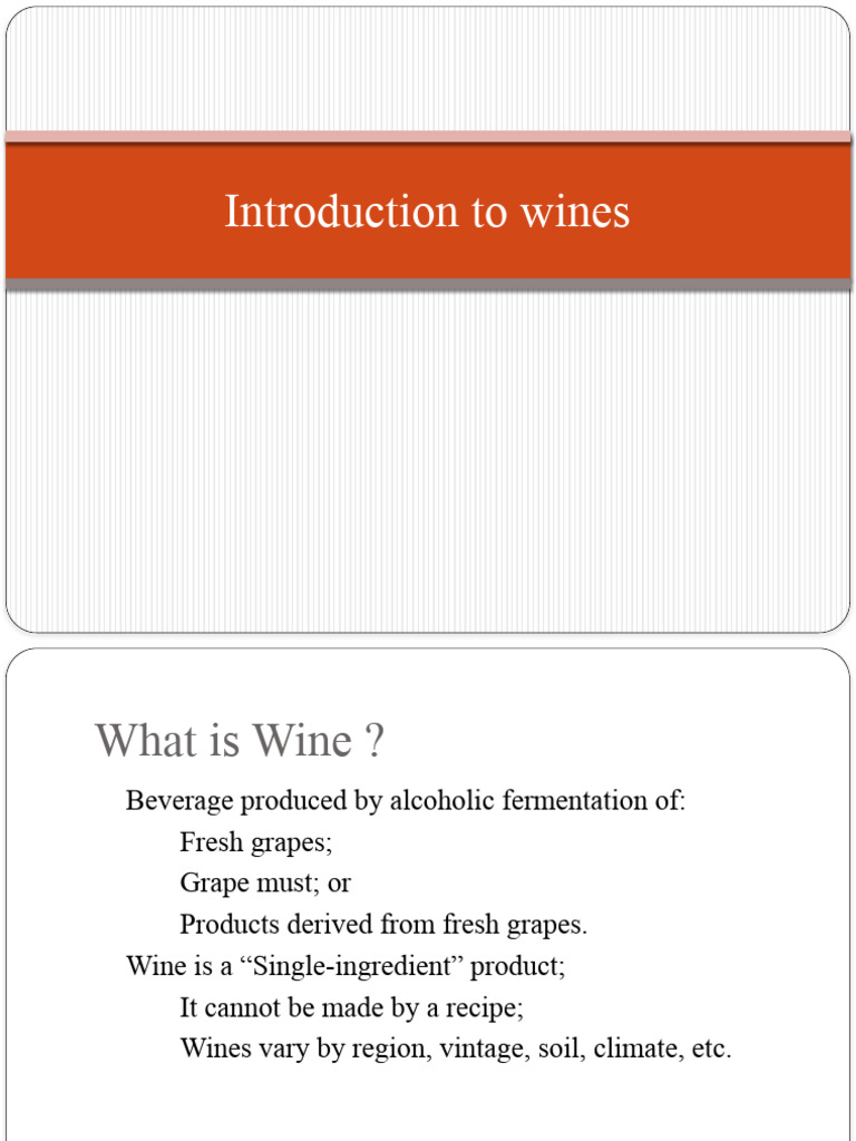 Introduction To Wines | PDF | Wine | Viticulture