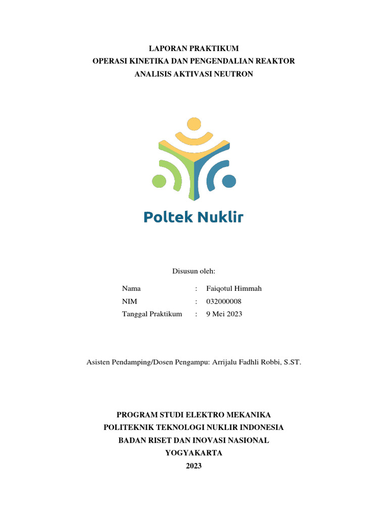 Poltek Nuklir Analisis Aktivasi Neutron Faiqotul Himmah | PDF
