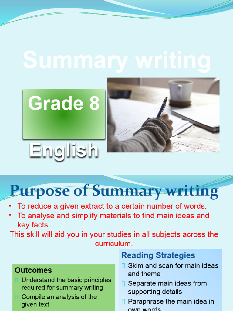 Summary Writing - PowerPoint | PDF | Barcode | Image Scanner