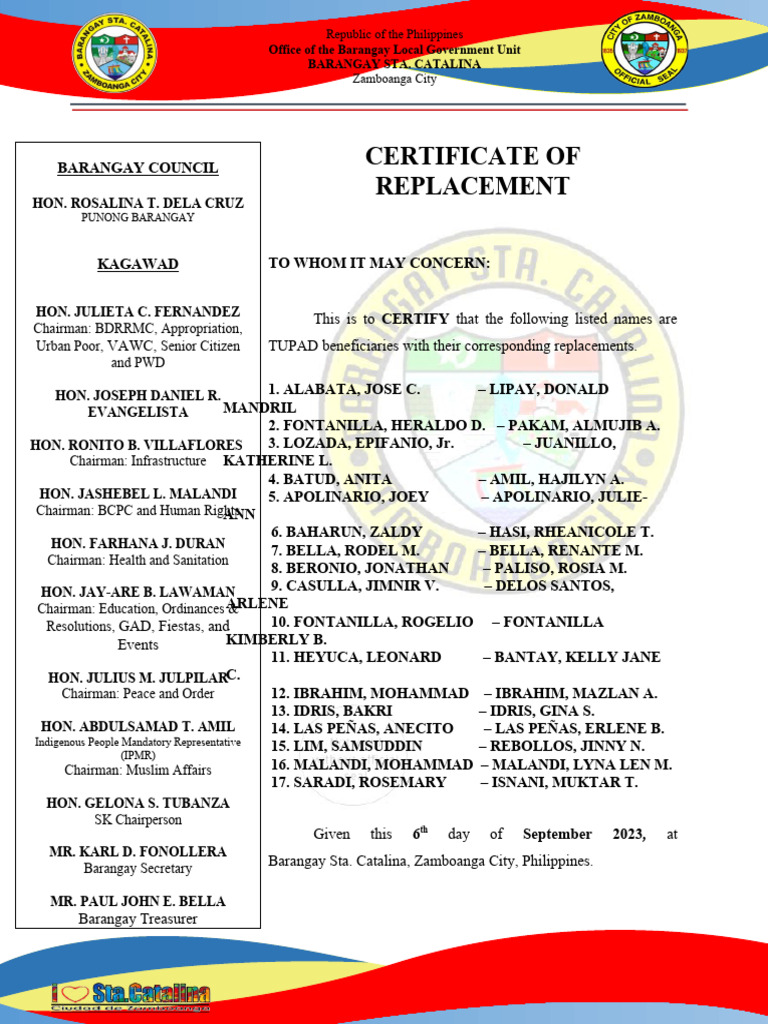 Certificate of Replacement | PDF