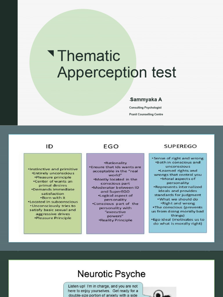 Thematic Apperception Test: Sammyaka A | PDF
