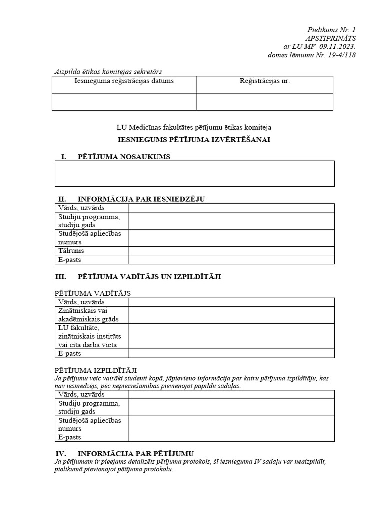 Iesnieguma Veidlapa | PDF