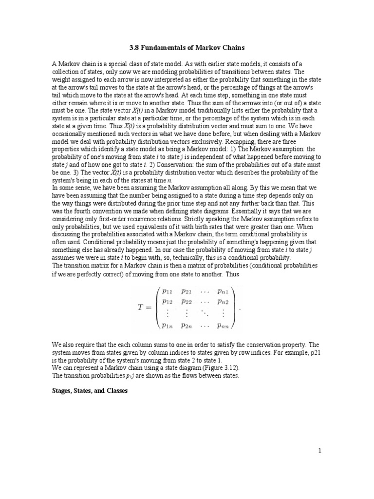 Markov Chains: Transition Probabilities Explained | PDF | Markov Chain | Matrix (Mathematics)