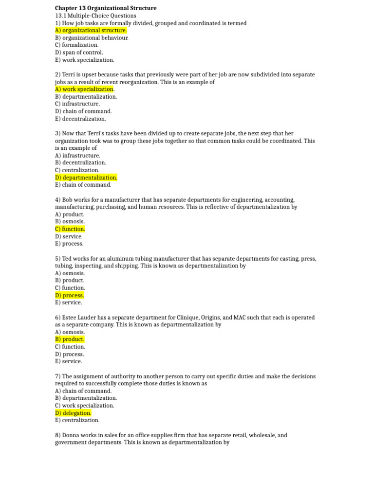 Chapter 13 Organizational Structure | PDF | Organizational Structure | Economies
