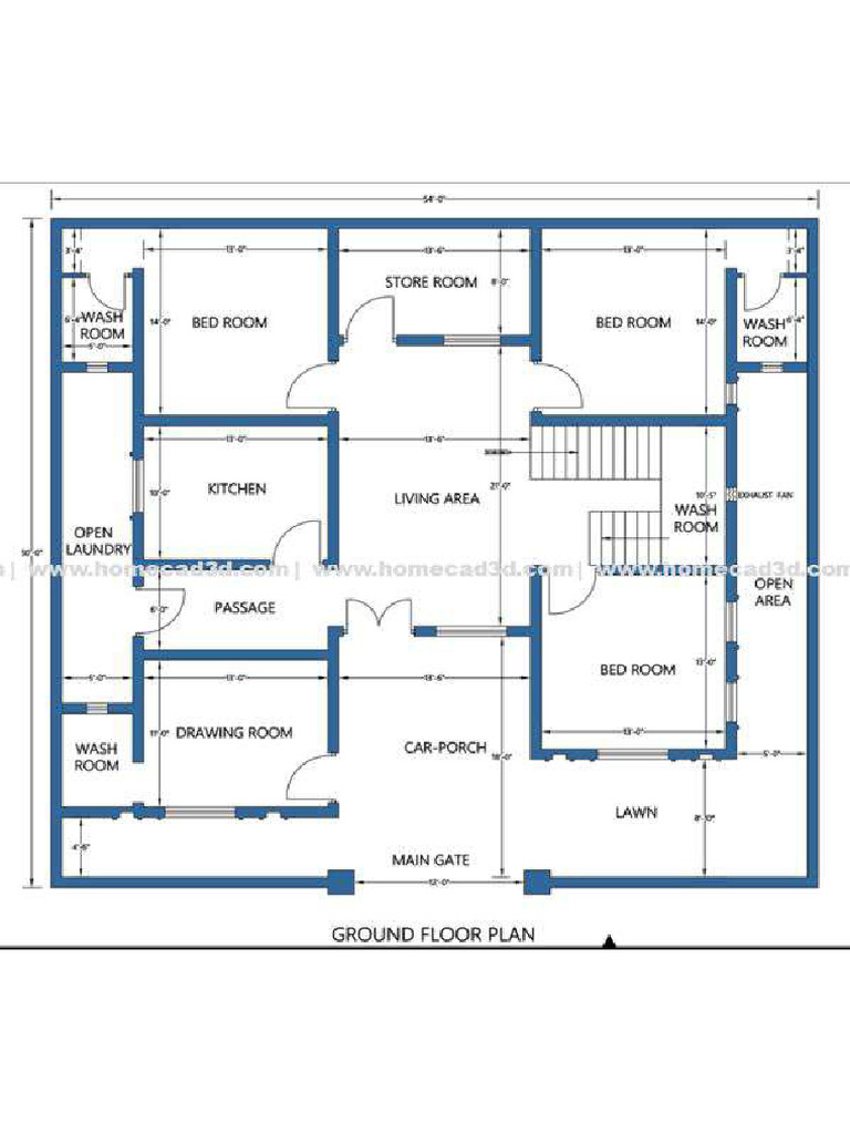 House Plan 54'x50' | PDF