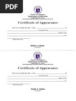 Certificate of Appearance-Template | PDF