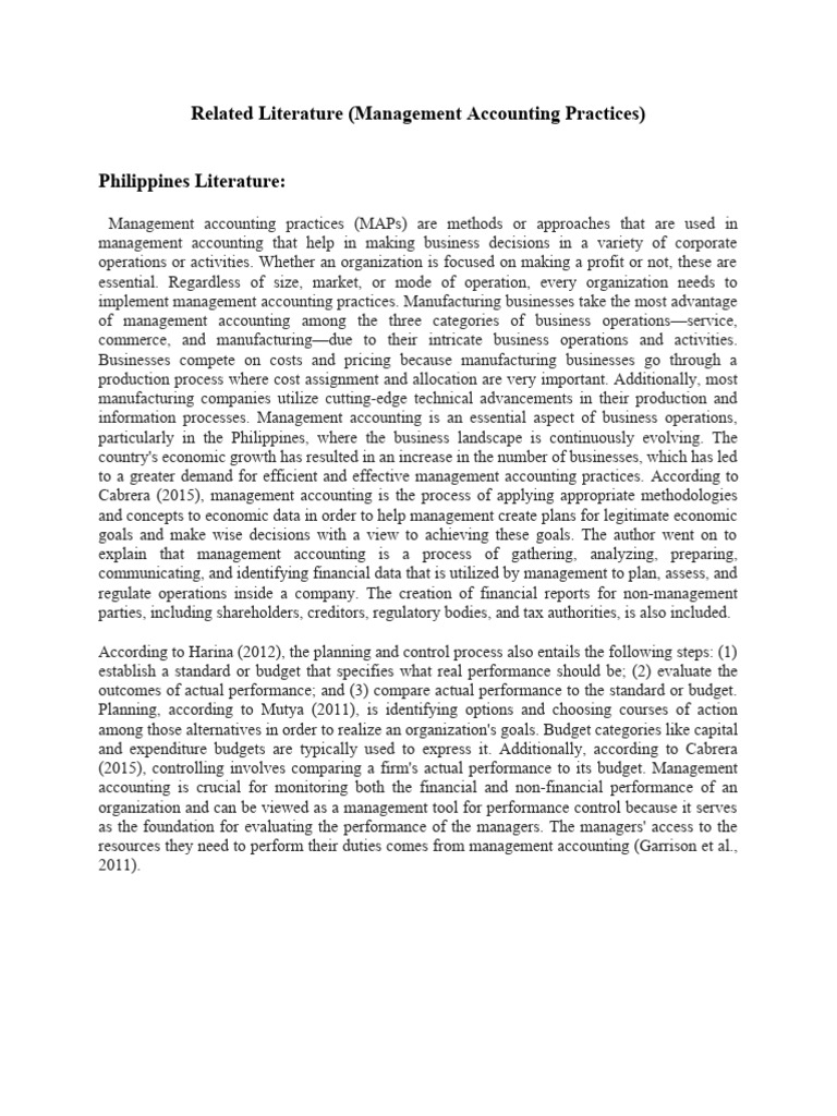 RRL (MAPs) | PDF | Management Accounting | Accounting