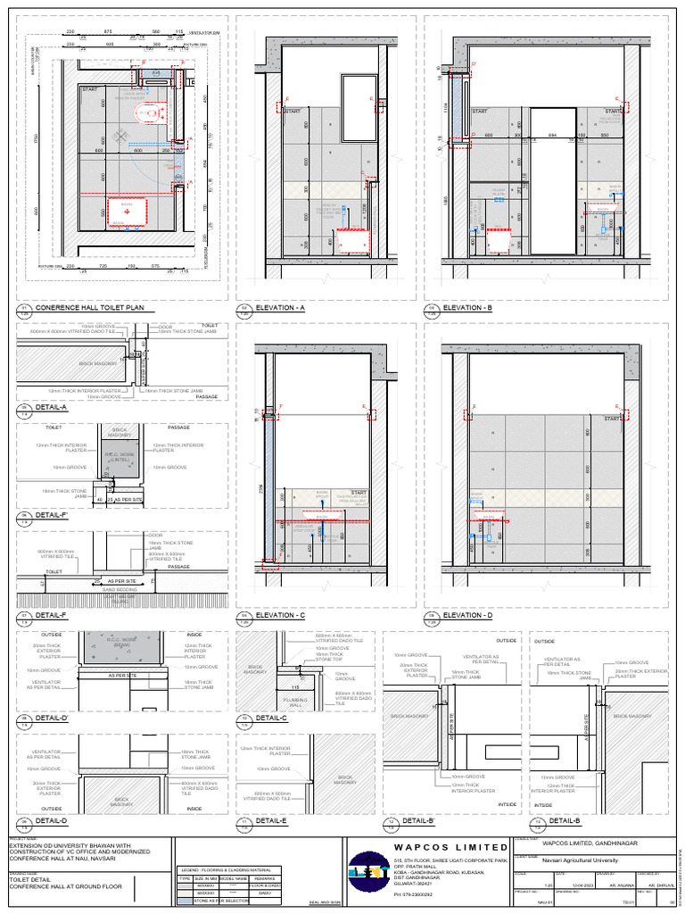 VC Toilet Details | PDF | Masonry | Door