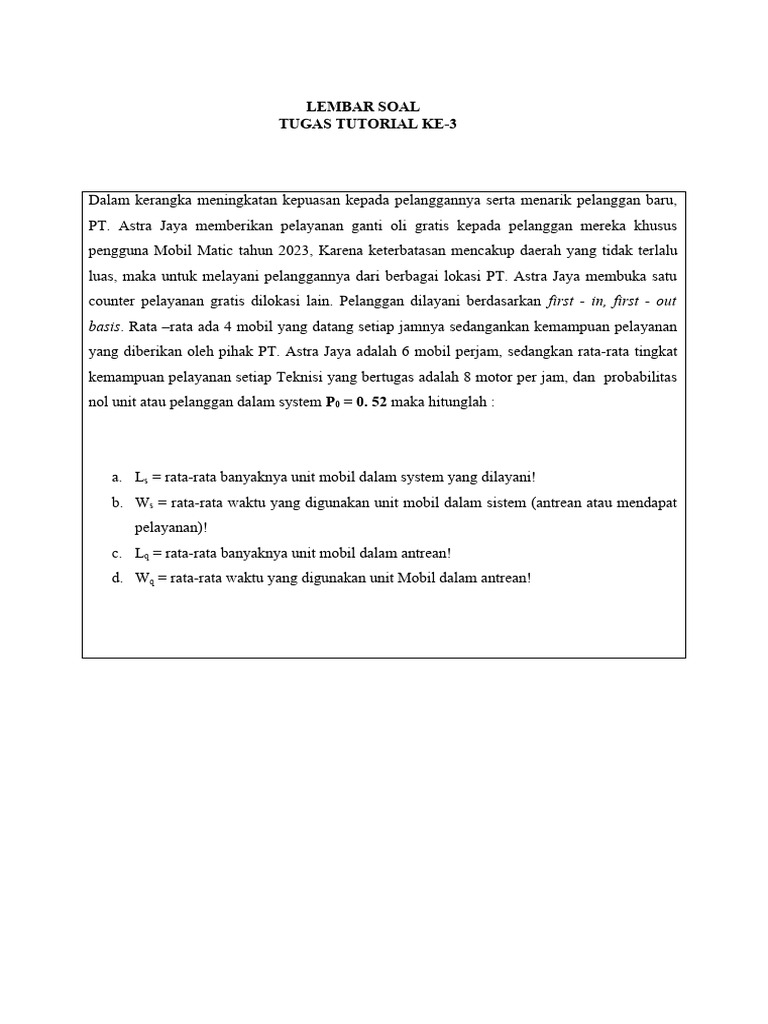 Soal Tugas 3 Tuton - EKMA4369 | PDF