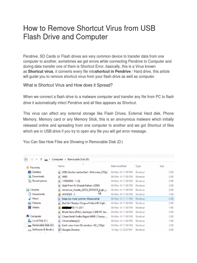 Shorcut Virus Usb y PC | PDF | Usb Flash Drive | Computer Virus