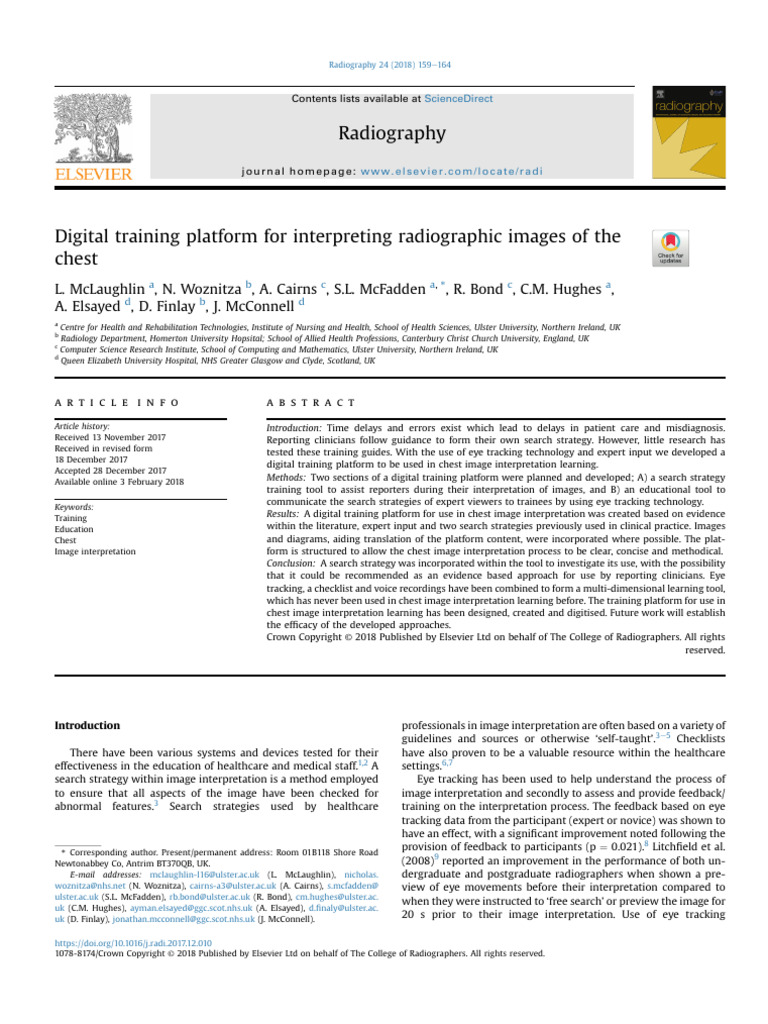 Digital Training Platform For Interpreting Radiographic Images of The ...