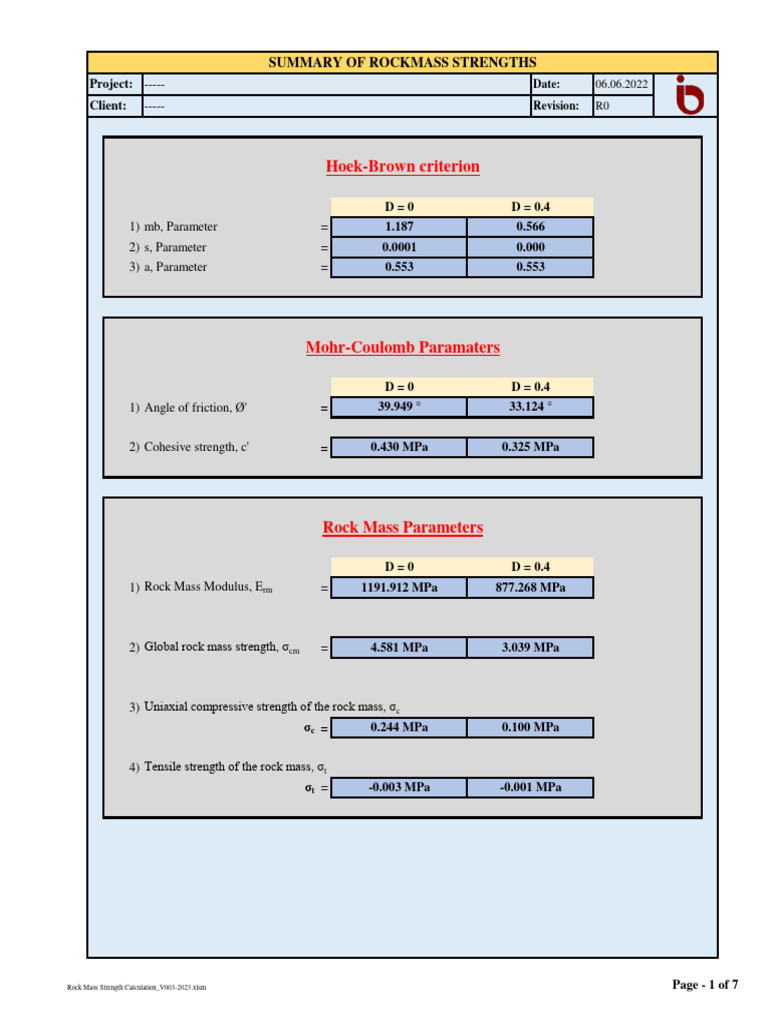 Rock Mass Strength (RocData) | PDF | Physical Sciences | Mechanics