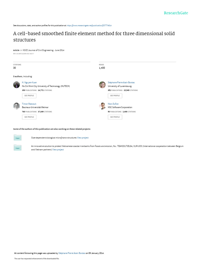 A Cell-Based Smoothed Finite Element Method For TH | PDF | Finite Element Method | Mathematical ...