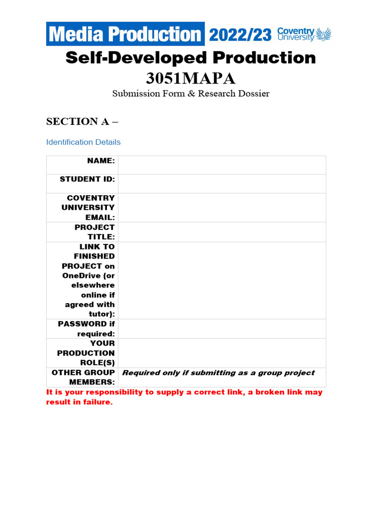 Research Dossier Project Submission Form | PDF | Apa Style | Human ...