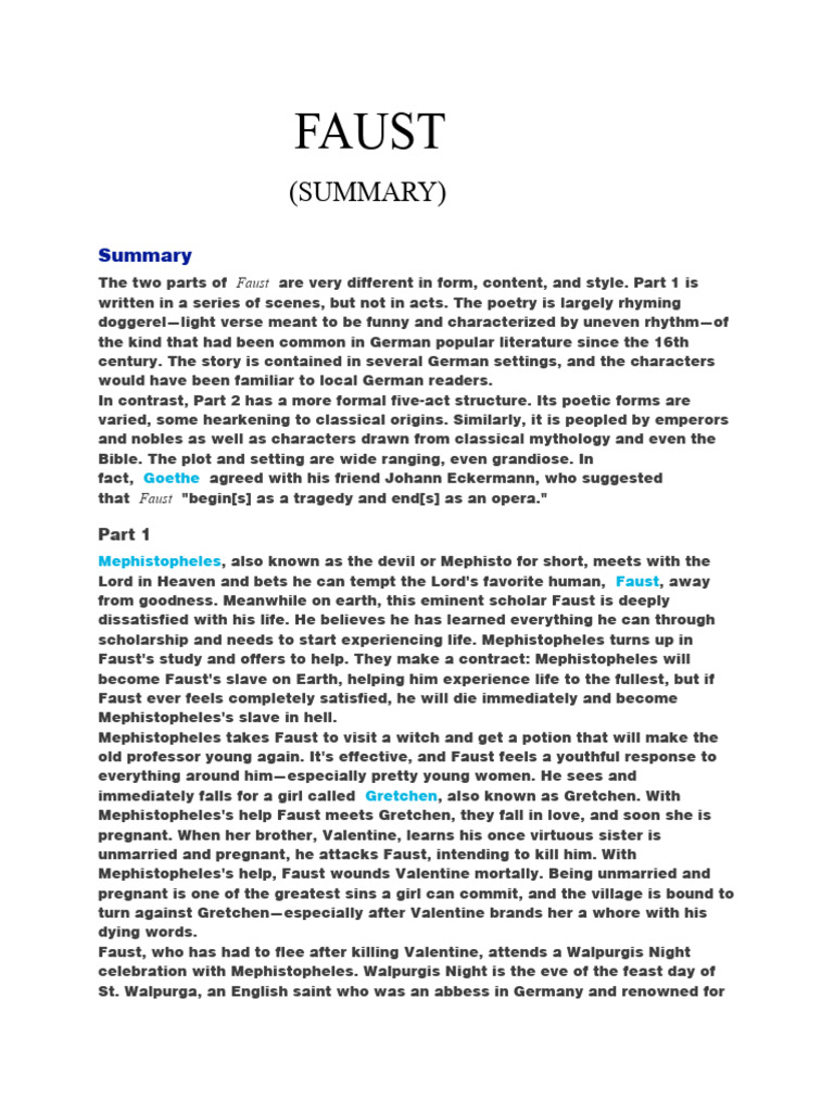 Faust Summary | PDF | Faust