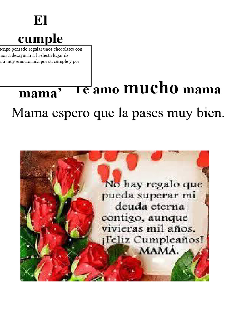 Te Amo Mucho Mama | PDF