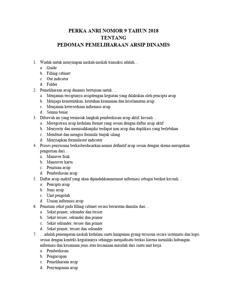 Perka Anri Nomor 9 Tahun 2018 | PDF