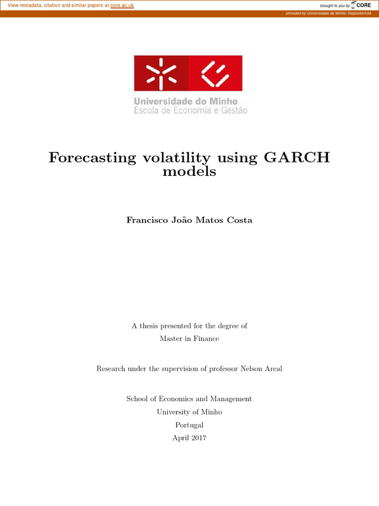 Forecasting Volatility Using GARCH Models: Francisco Jo Ao Matos Costa | PDF | Volatility ...