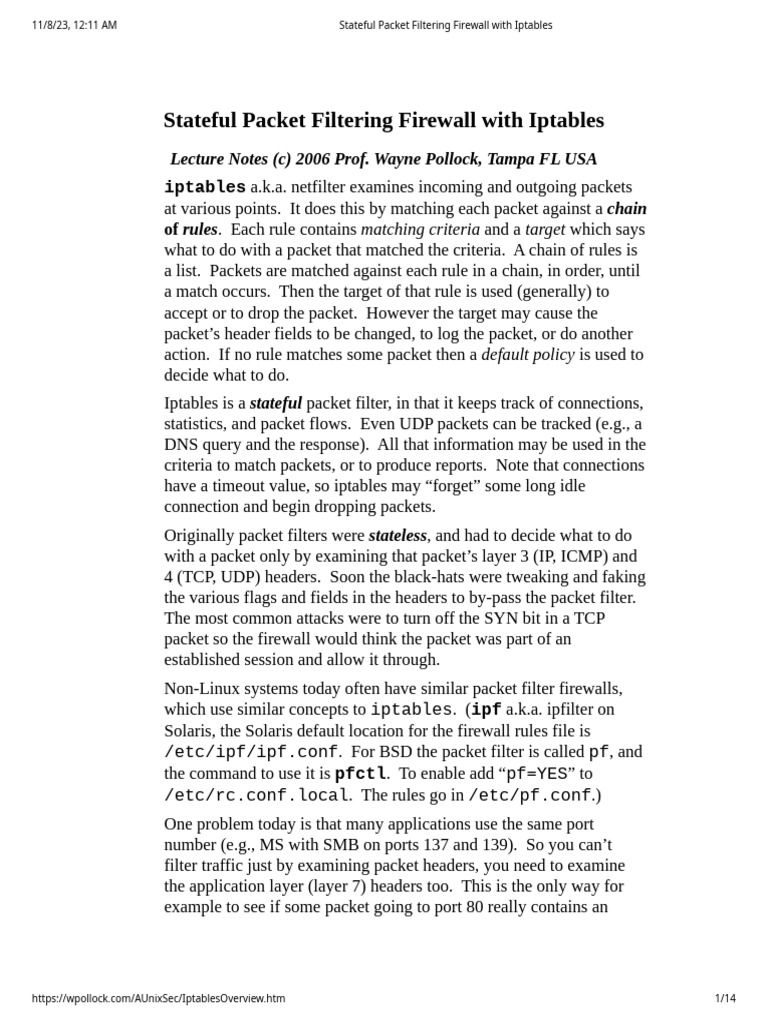 Iptables Firewall Guide for IT Pros | PDF | Proxy Server | Port (Computer Networking)