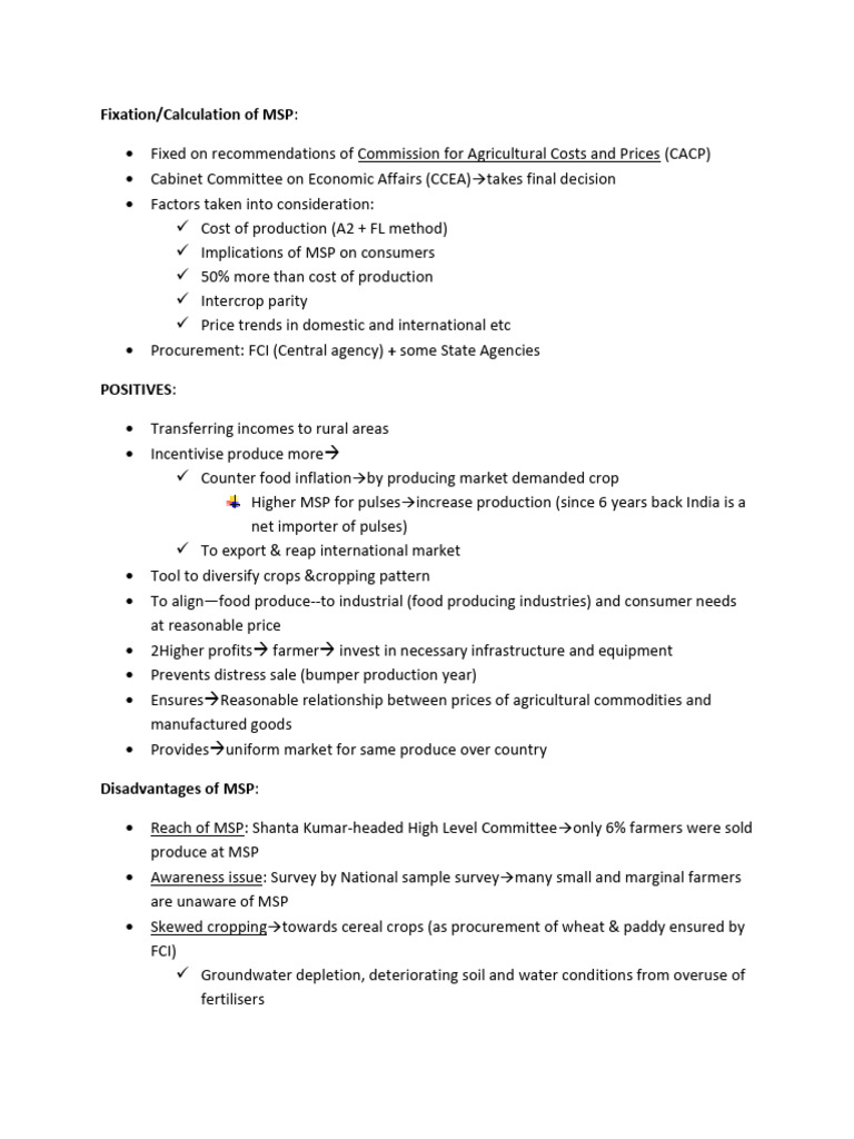 MSP | PDF | Economies | Food And Drink