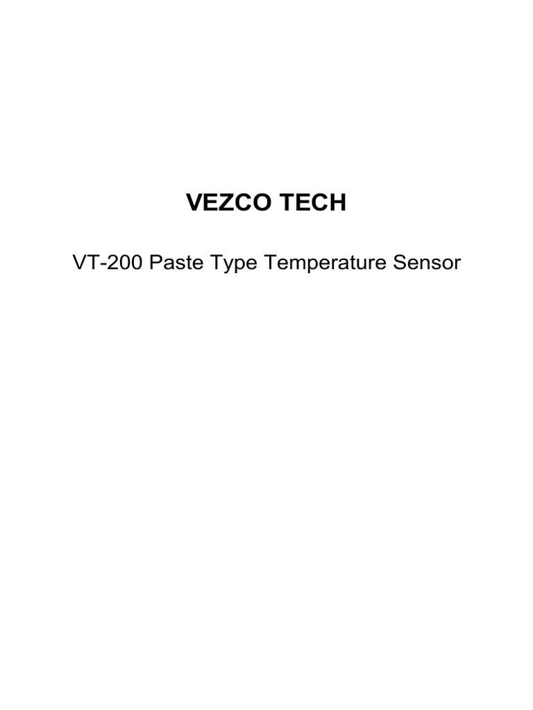 VT-200 Paste Type Temperature Sensor User Manual v5.0 | PDF ...