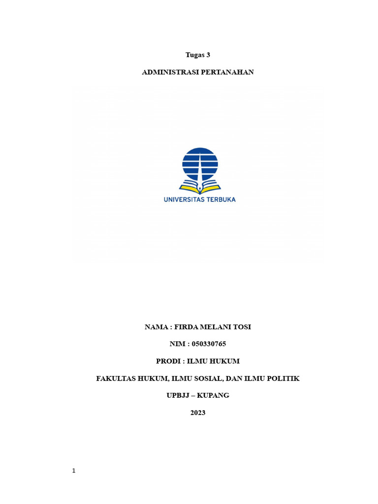 Tugas 3 Administrasi Pertanahan | PDF | Hukum