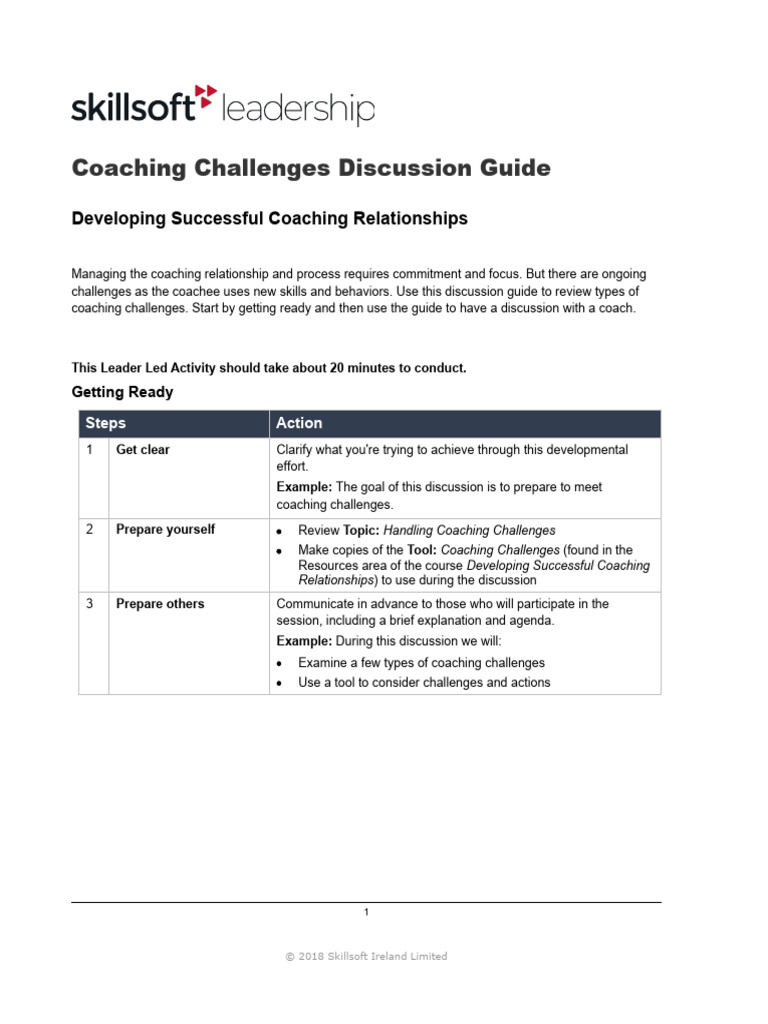 Skillsoft+Coaching+Challenges+Discussion+Guide+ (SLDP Ald07 A0501 Enus) | PDF | Motivation ...