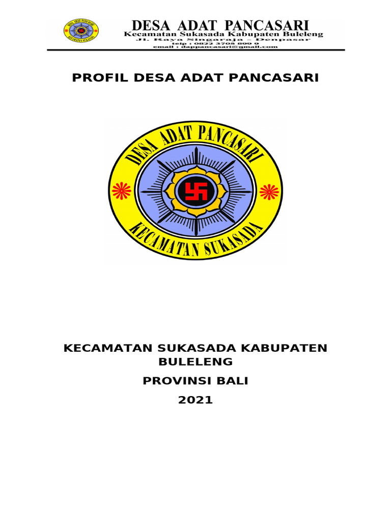 Profil Desa Adat Pancasari Bali | PDF | Agama & Spiritualitas