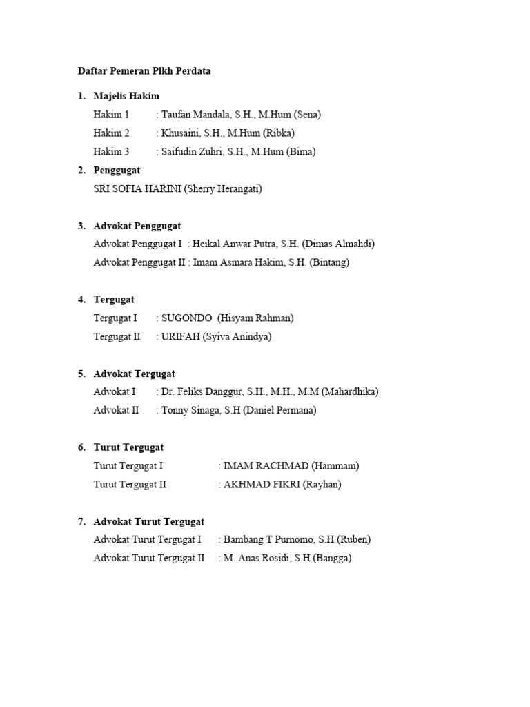 Tabel Skrip Perdata Insyallah Fix | PDF