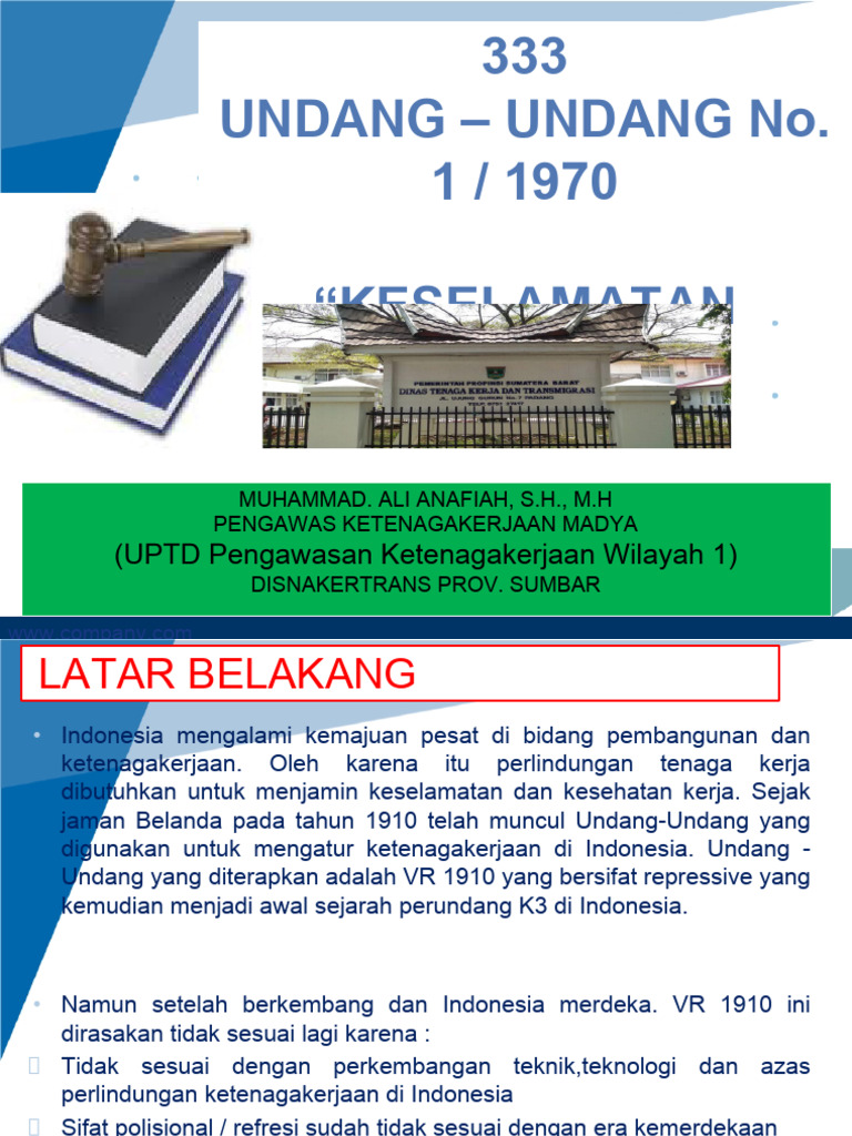 K3 UU 1 Tahun 1970 | PDF