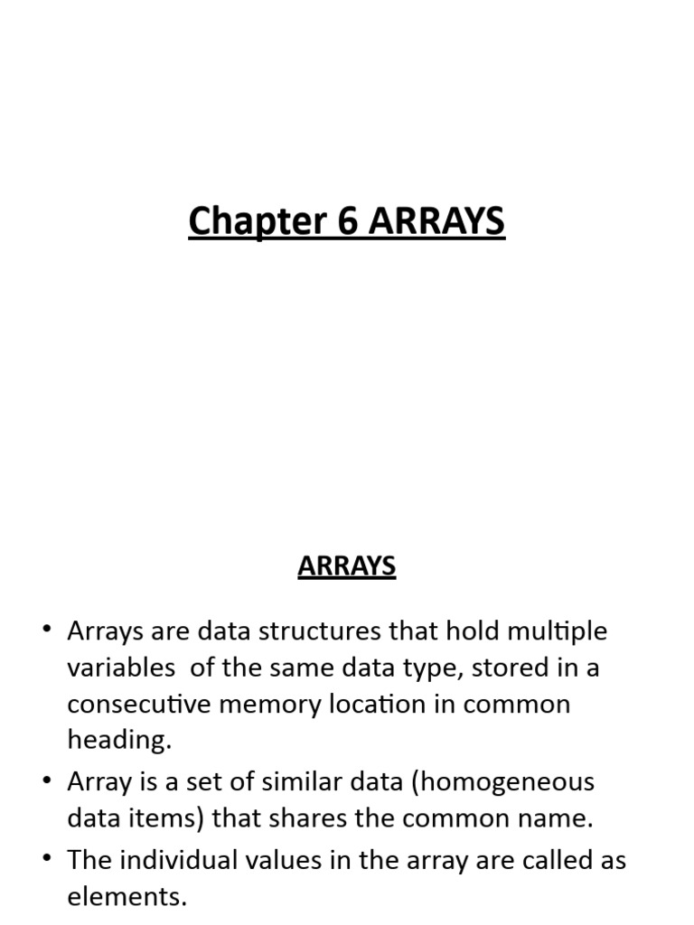 Chapter 6 Arrays1 | PDF | Integer (Computer Science) | Data