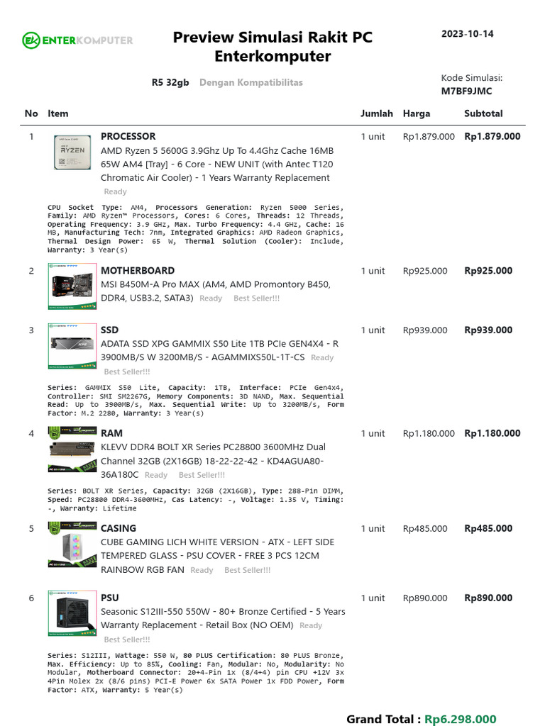 Simulasi - R5 32gb - Enterkomputer Jual Beli Online Komputer, Rakit PC, Termurah & Terlengkap ...