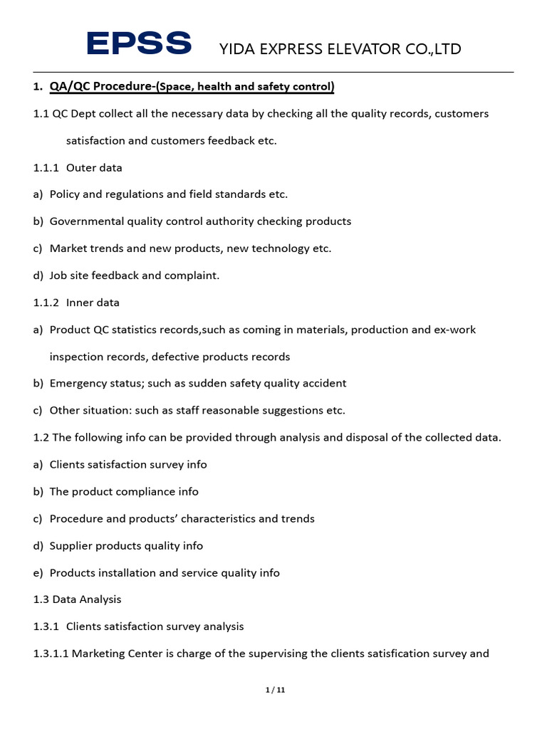 QA+QC Procedures | PDF | Occupational Safety And Health | Safety