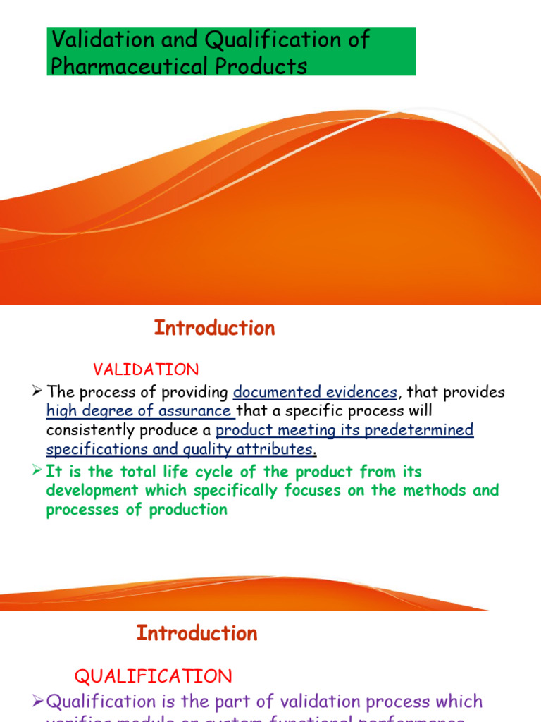 Validation and Qualification of Pharmaceutical Products | Download Free PDF | Verification And ...