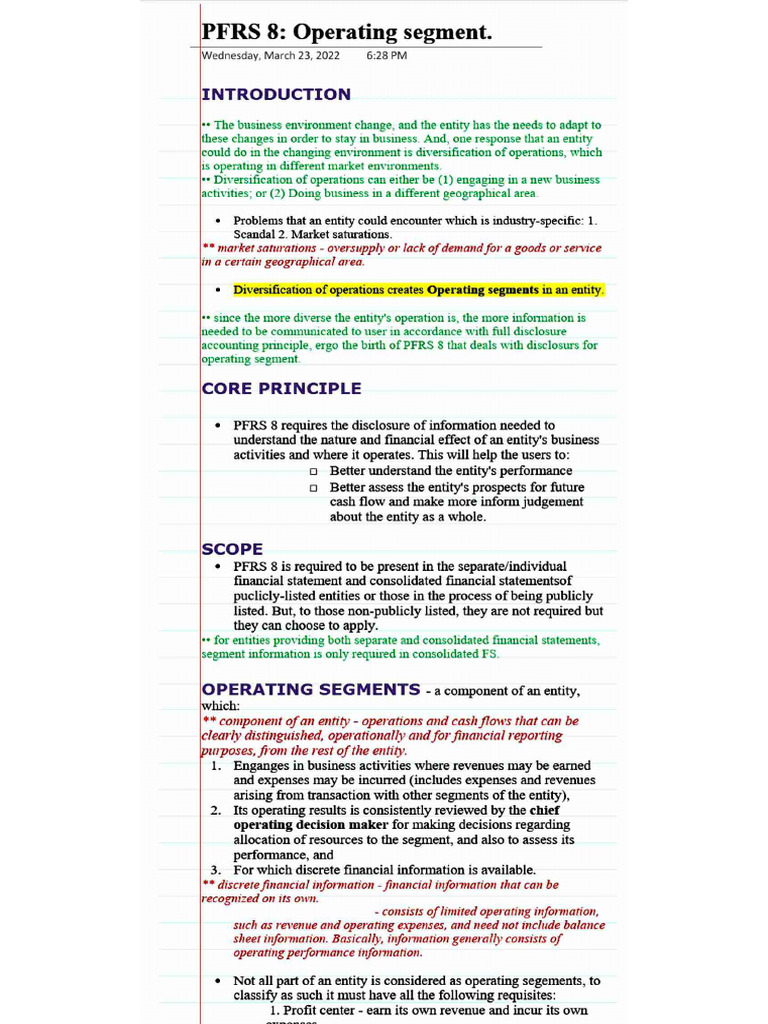 PFRS8 - Operating Segment | PDF