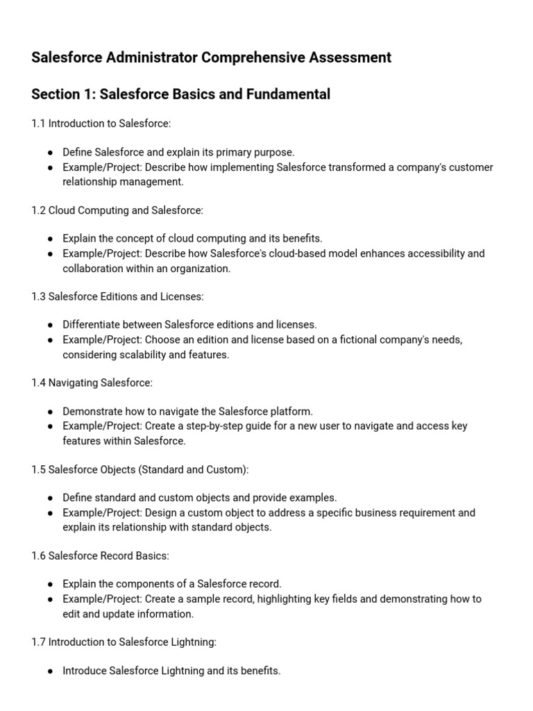 Salesforce Administrator Comprehensive Assessment | PDF | Cloud Computing | Conceptual Model