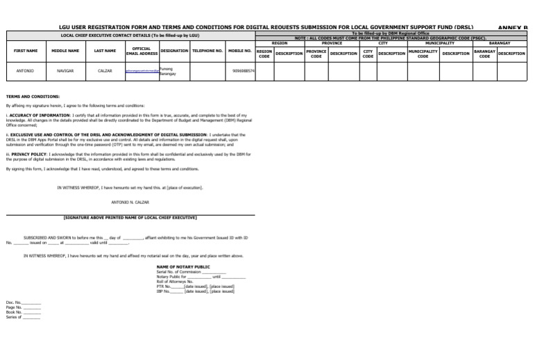 ANNEX-B-LGU-User-Registration-Form | PDF | Applications Of Cryptography | Information Technology