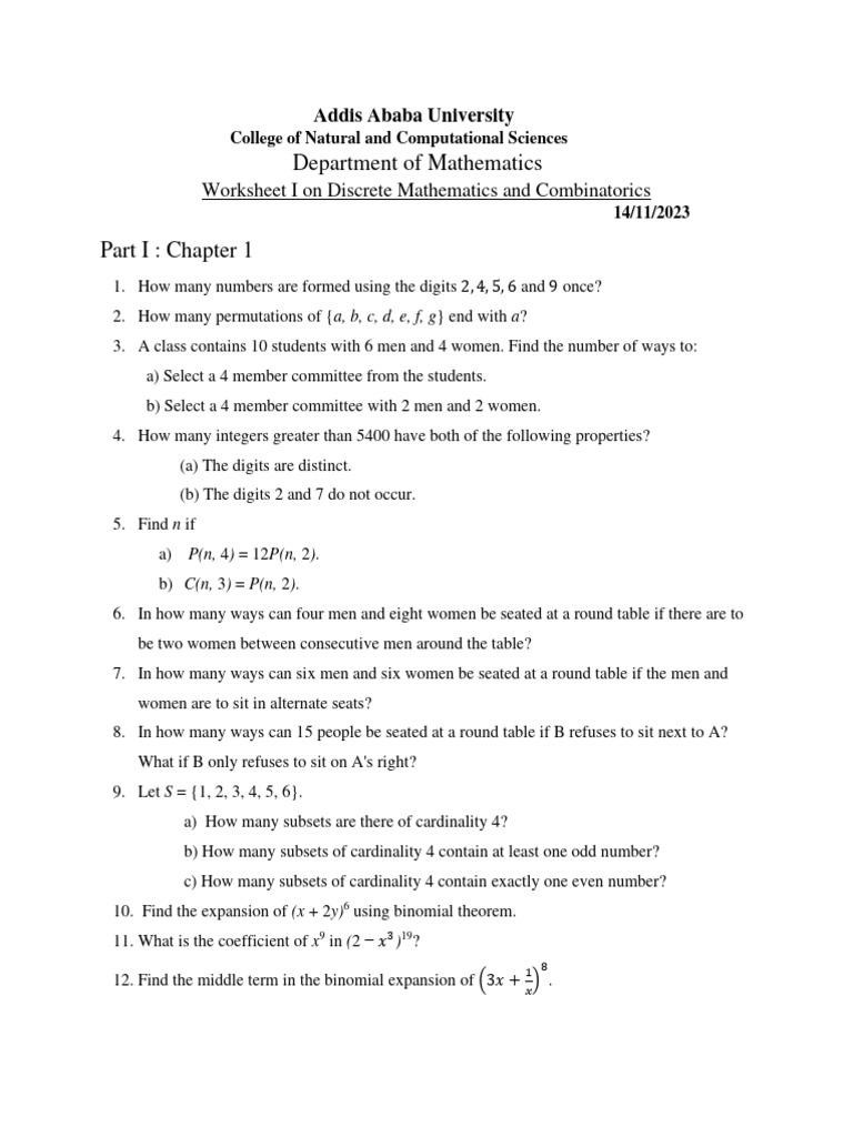 Worksheet 1 Aau IS16 | PDF | Recurrence Relation | Arithmetic