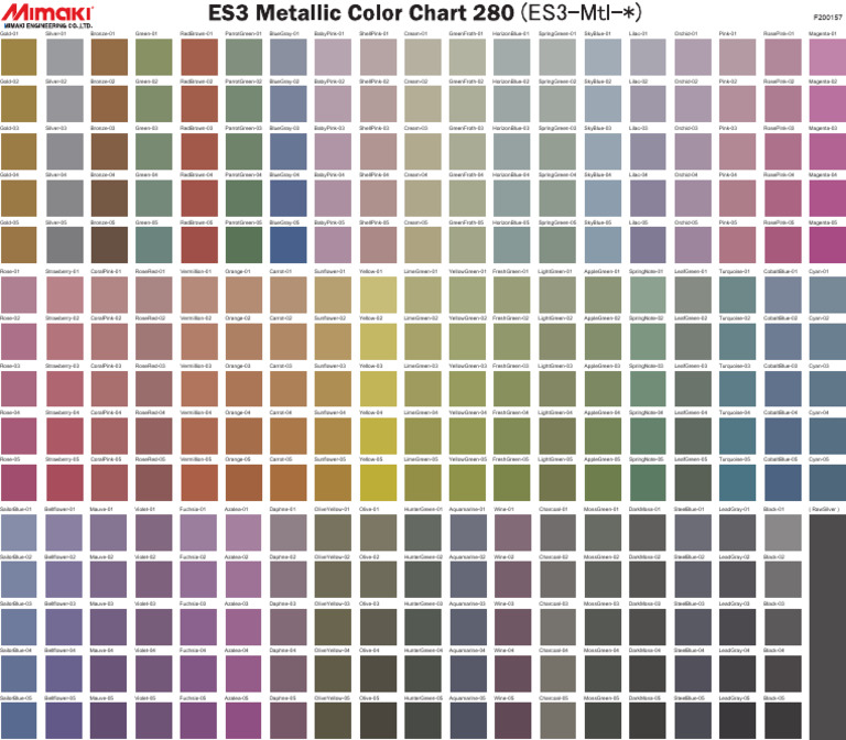 ES3 Metallic Color Chart 280 | PDF