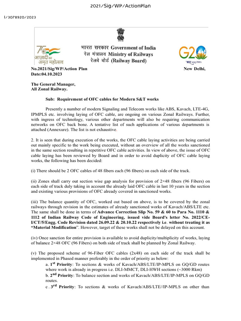 Policy On Laying Ofc Cables In Sandt Works 04 10 23 Pdf Computer